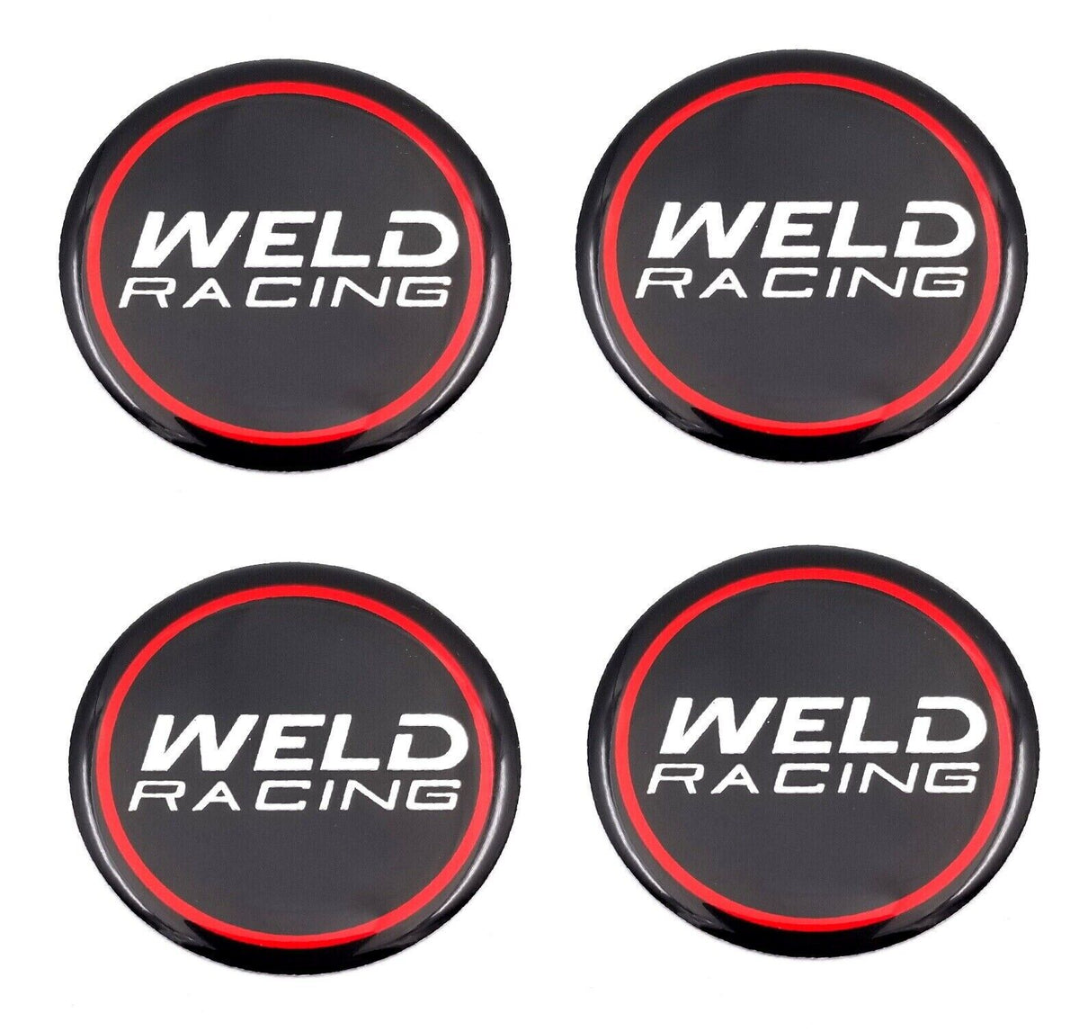 4 - WELD RACING WHEEL CENTER CAP EMBLEM LOGO STICKER 2" 50MM DIAMETER ...