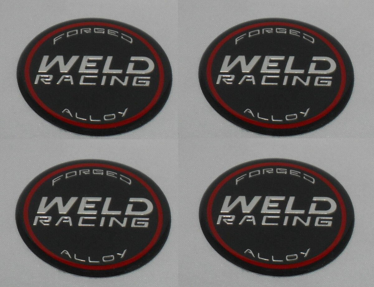 4 PCS WELD RACING WHEEL EMBLEM RIM CENTER CAP STICKER LOGO 601-3005 2 ...
